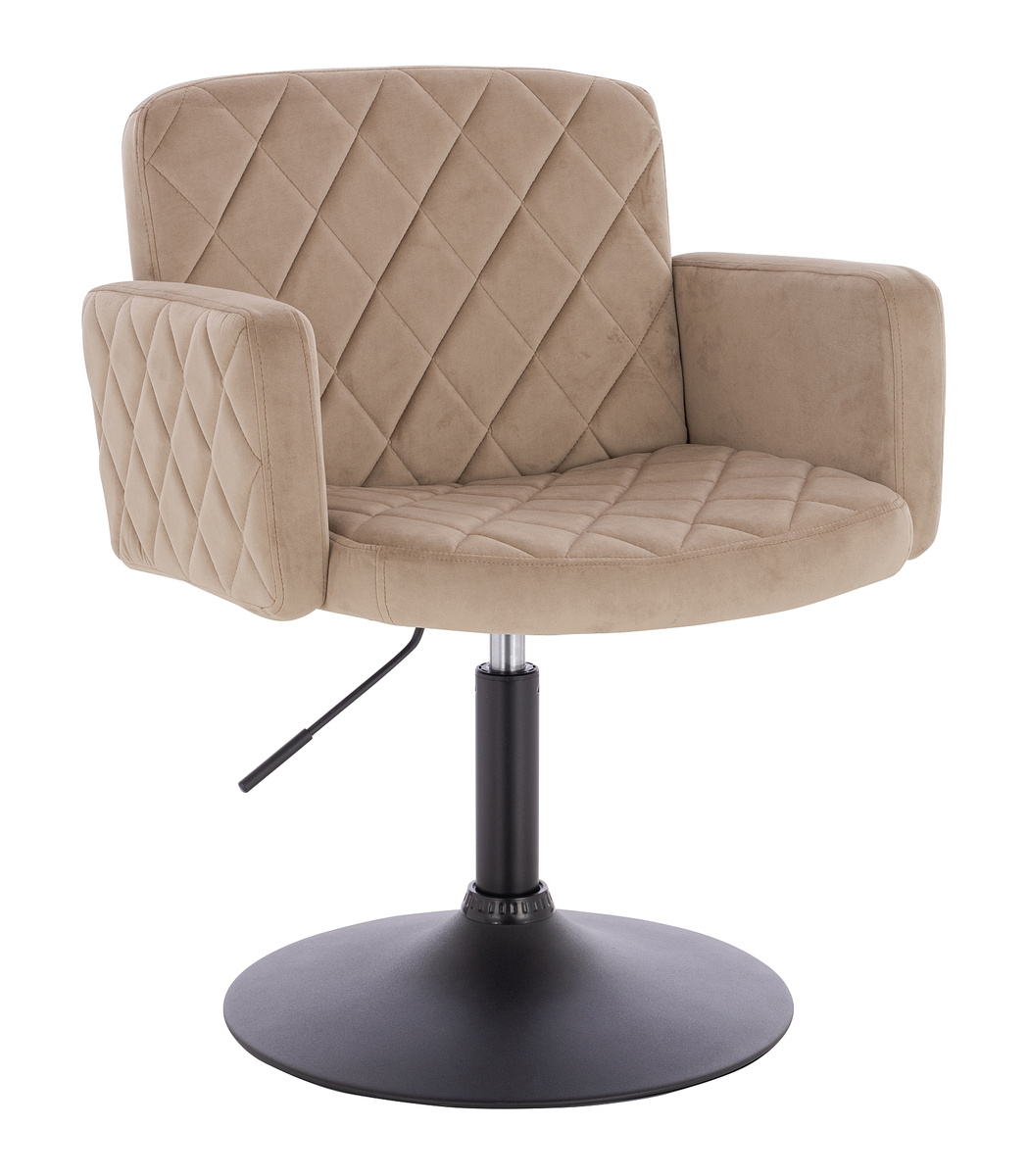 FOTEL HR802N LATTE WELUR CZARNA PODSTAWA | HroveForm